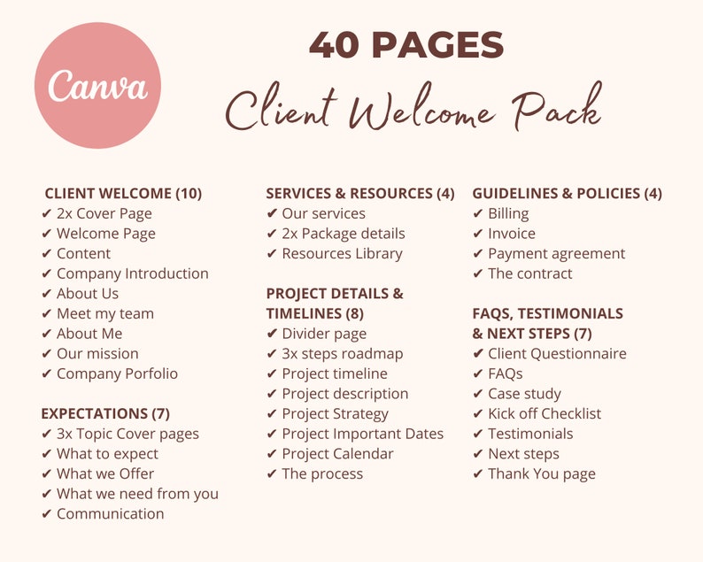 Client Welcome Packet Template New Client Welcome Pack - Etsy