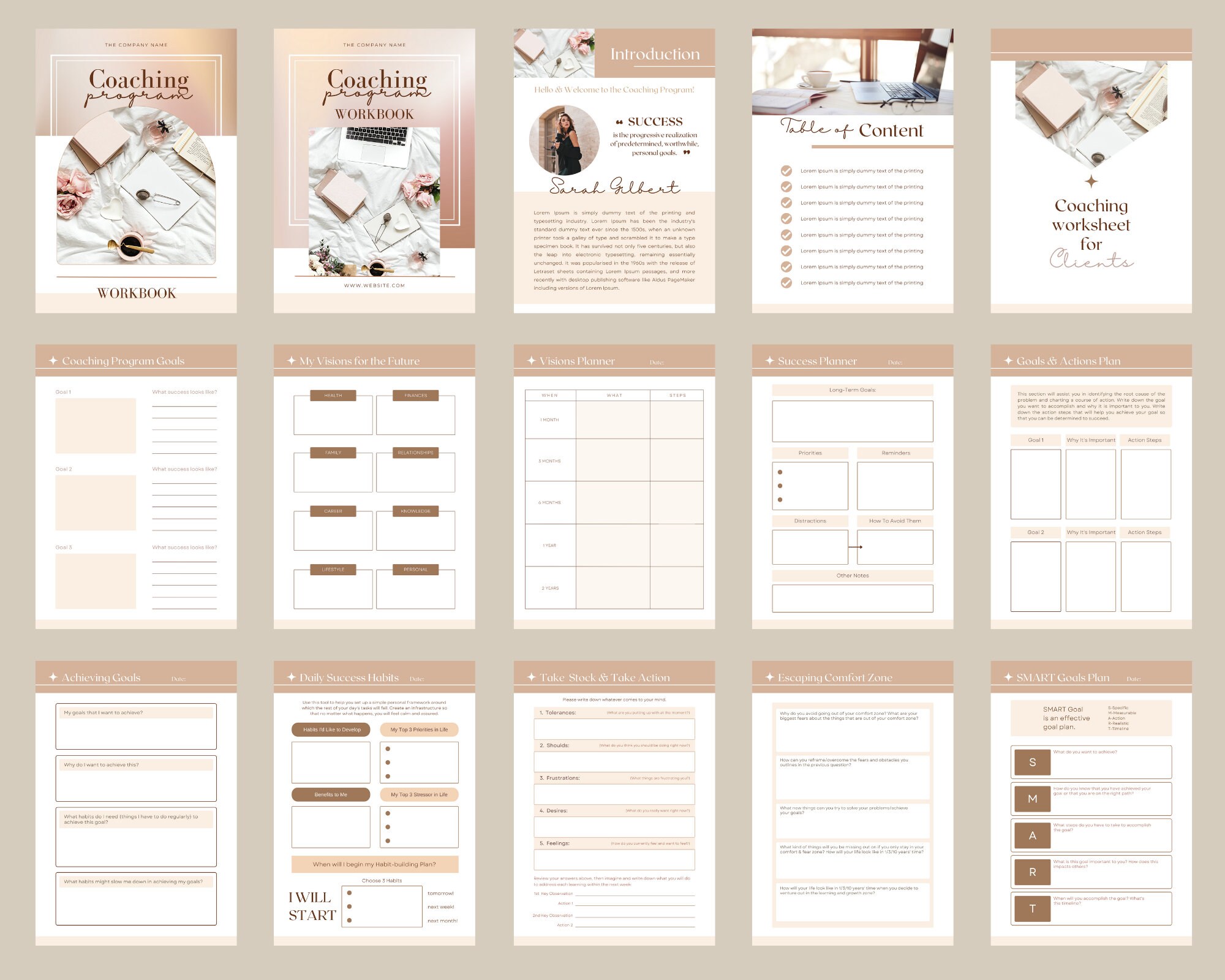 BOHO Life Coaching Workbook, Coaching Program Worksheet, Course Creator ...