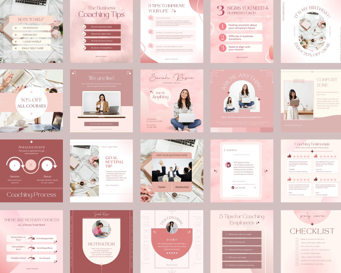 Instagram Post for Coaches Life Coach Social Media Templates - Etsy