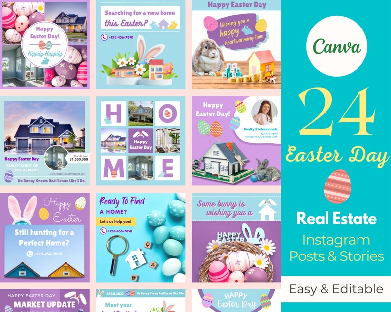 Real Estate Happy Easter Day Posts, Real Estate Instagram Post, Real ...