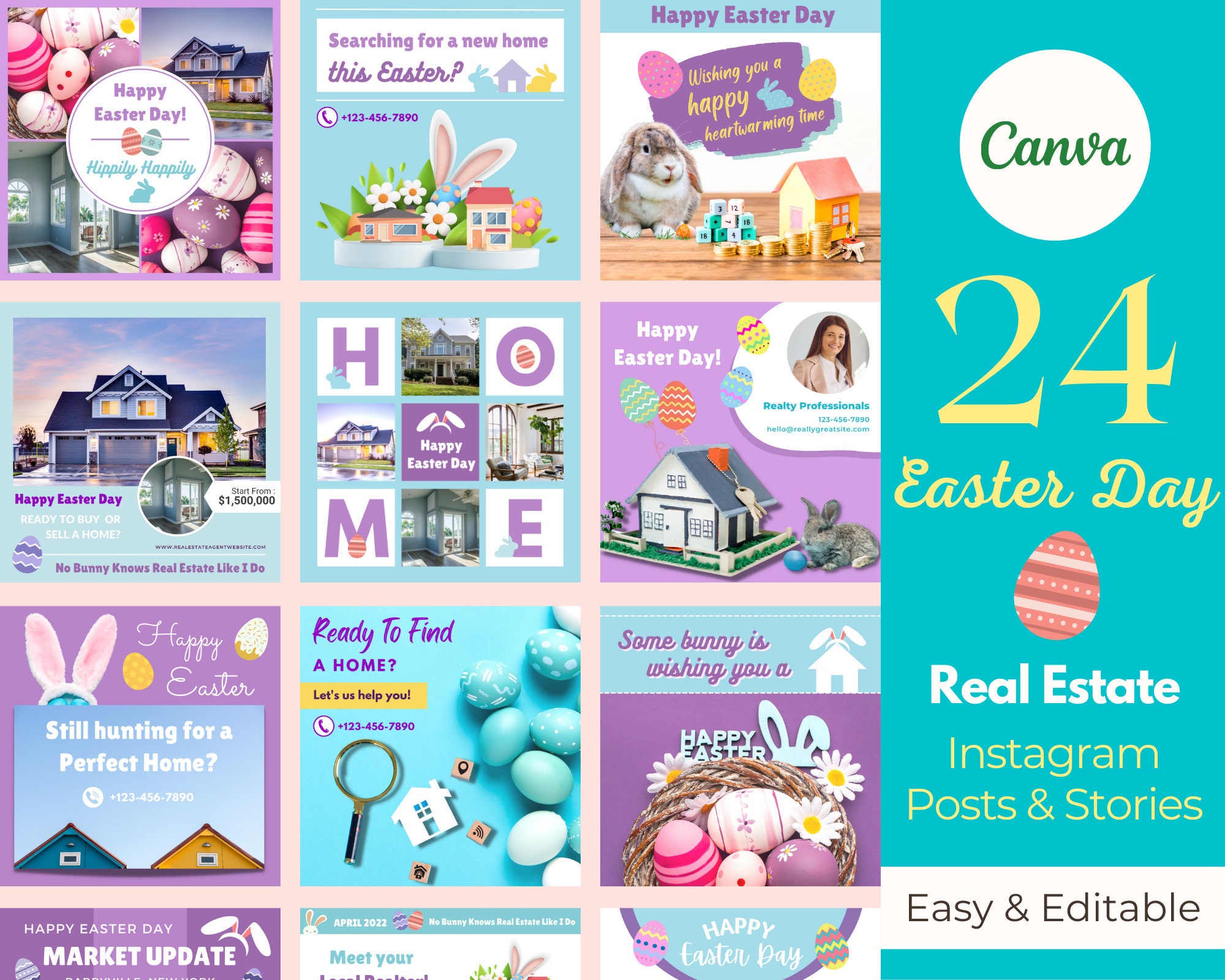 Real Estate Happy Easter Day Posts, Real Estate Instagram Post, Real ...