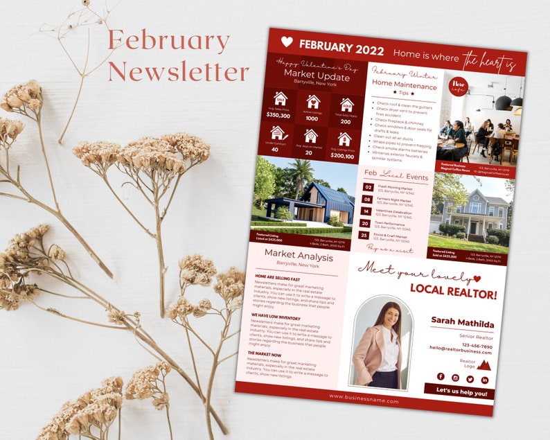 Real Estate Newsletter, February Newsletter, Real Estate Valentine ...