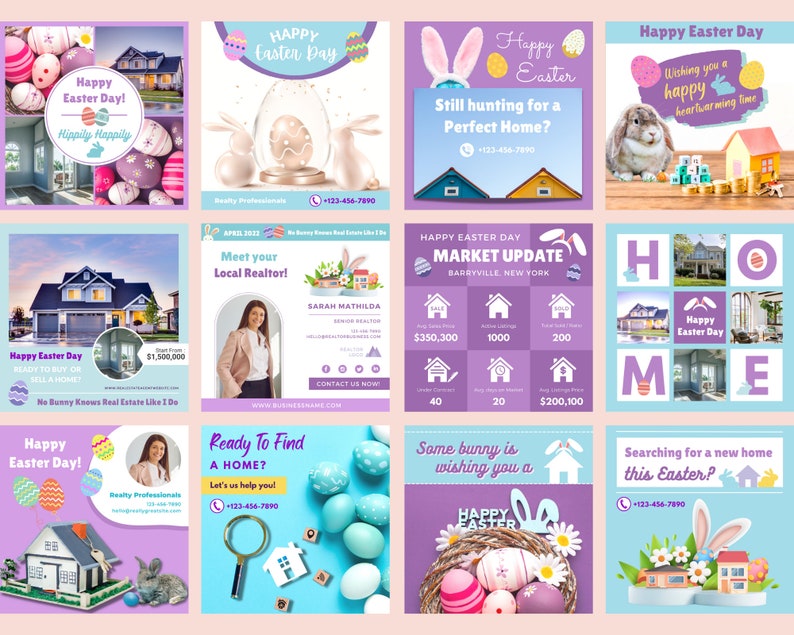 Real Estate Happy Easter Day Posts, Real Estate Instagram Post, Real ...