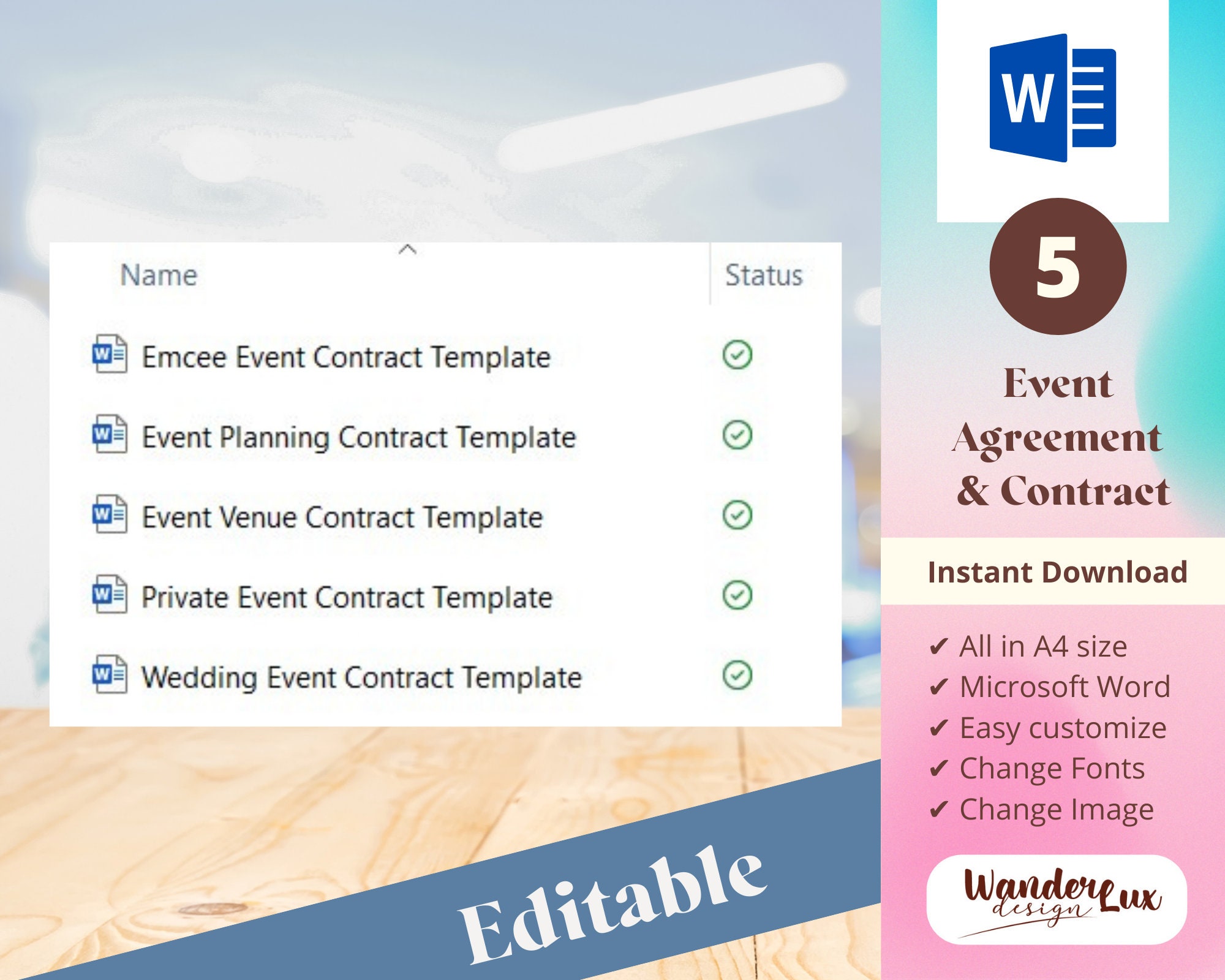 Event Planning Agreement, Contract for Event Planner, Event Venue ...