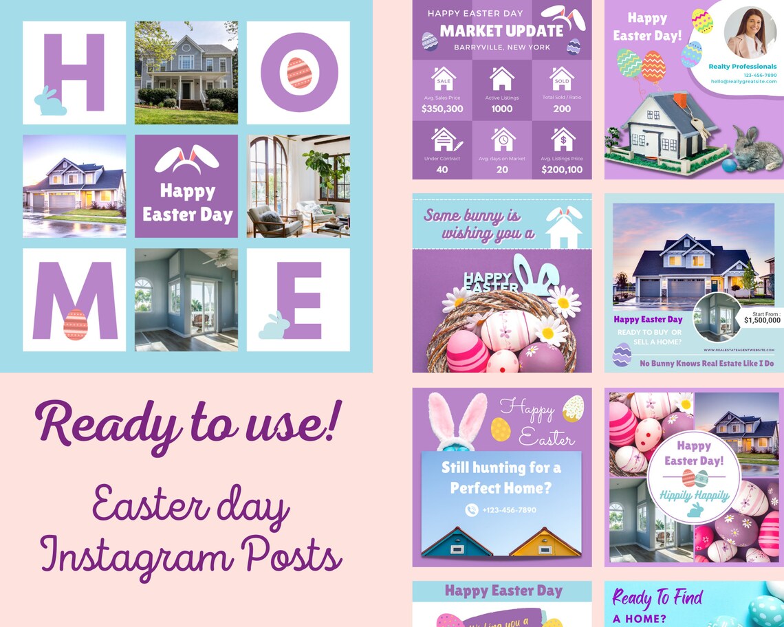 Real Estate Happy Easter Day Posts, Real Estate Instagram Post, Real ...