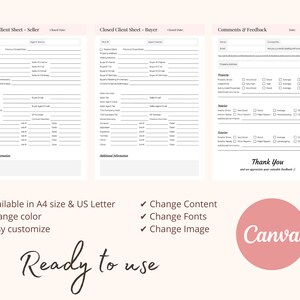 Realtor Client Intake Sheet: Real Estate Client Form (digital Download ...