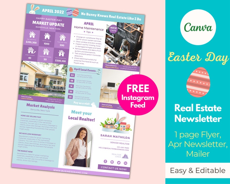 Easter Day Real Estate, Spring Realtor Newsletter, April Newsletter ...