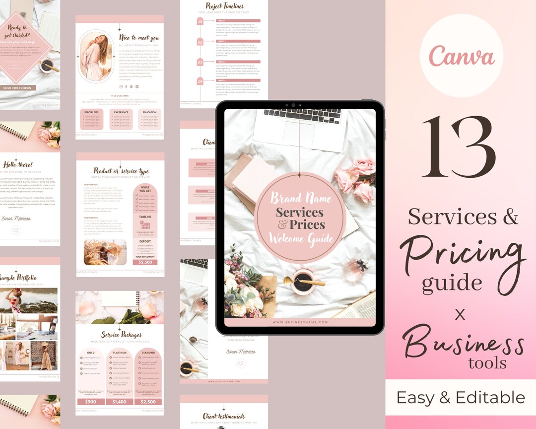 Services and Pricing Guide Template, Client Welcome Packet, Service ...