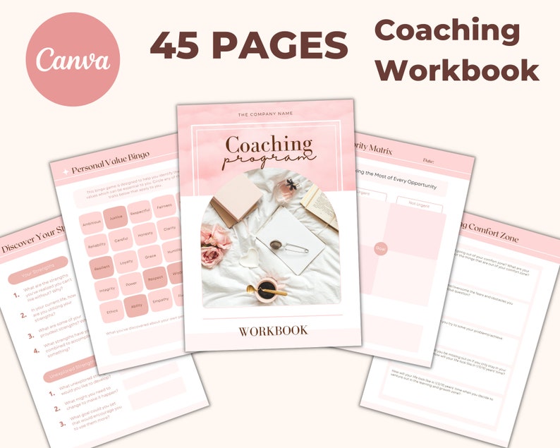 Life Coaching Workbook Template: 45-page Coaching Program (canva ...