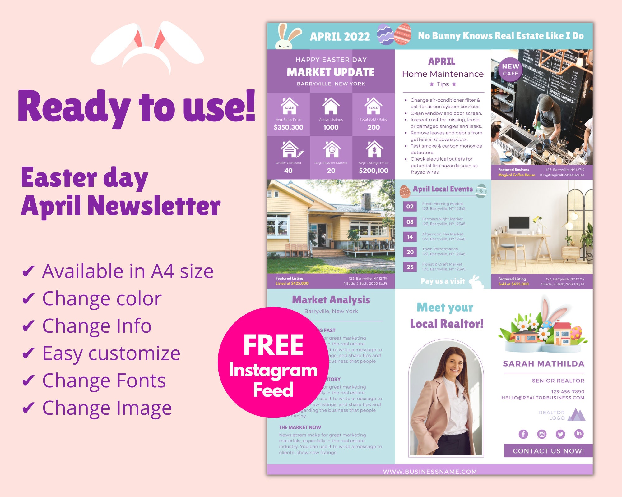 Easter Day Real Estate, Spring Realtor Newsletter, April Newsletter ...