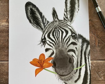 Zebra Original Painting - Etsy