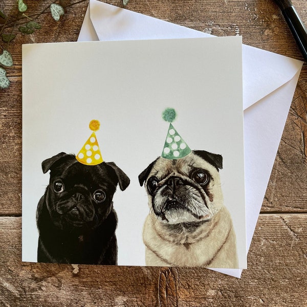 Pug Birthday Card - Etsy