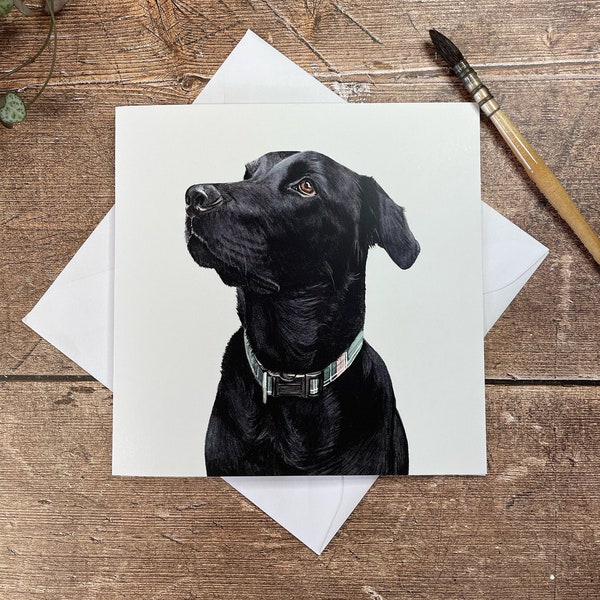 Black Labrador Card - Etsy