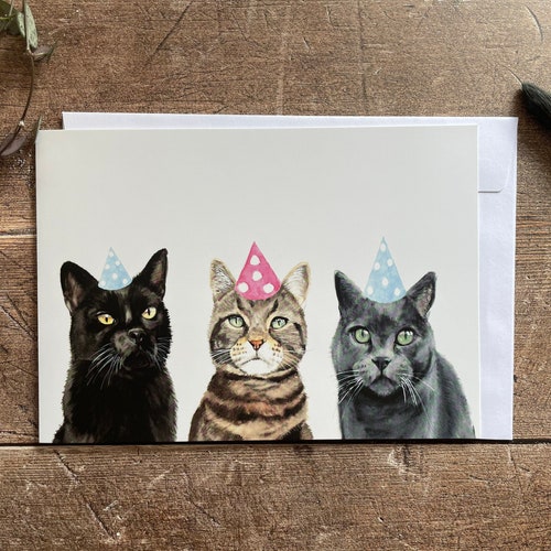 Cute Cat Card Funny Cat Birthday Card Crazy Cat Card Card - Etsy