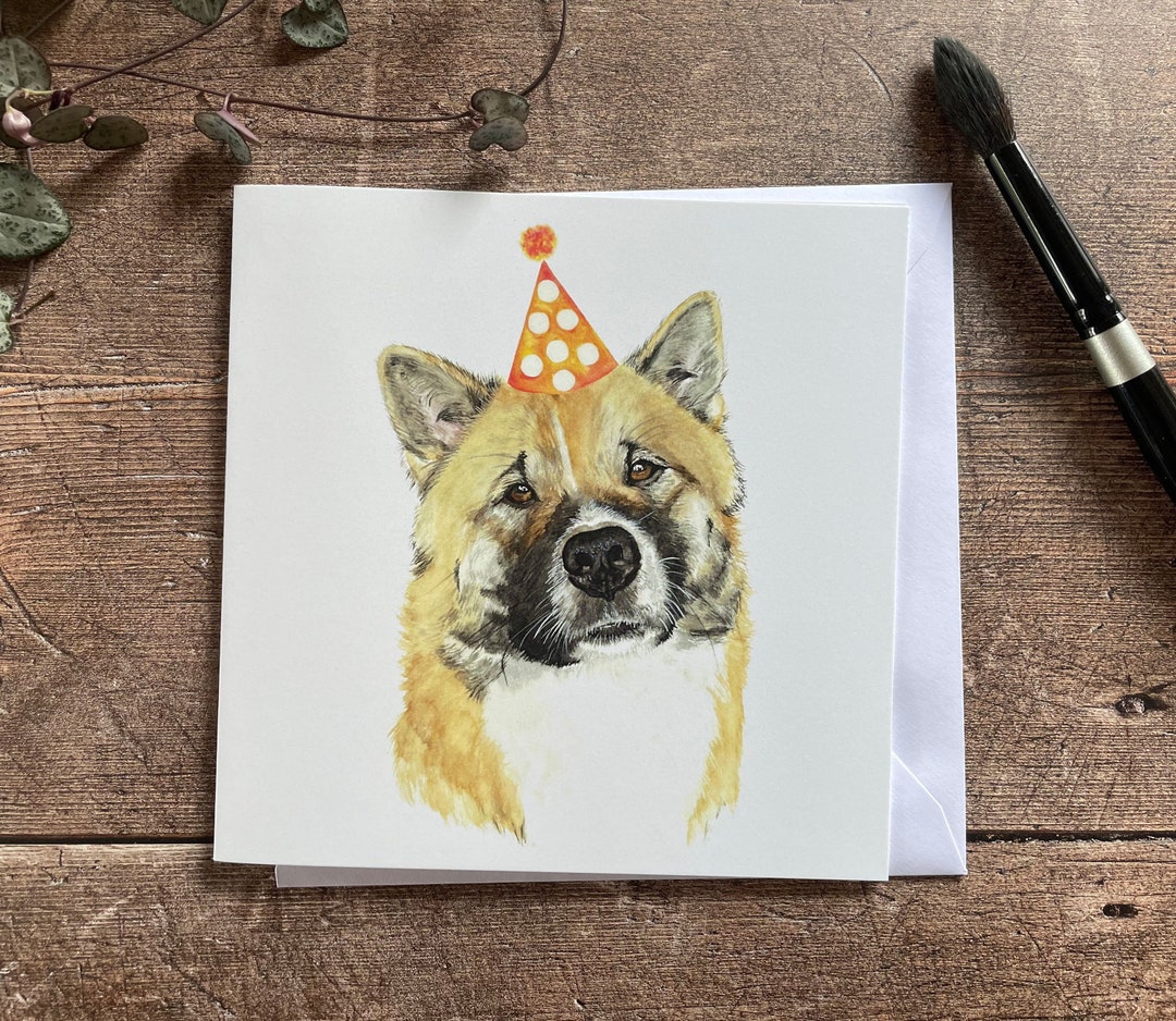 Akita Birthday Card - Etsy