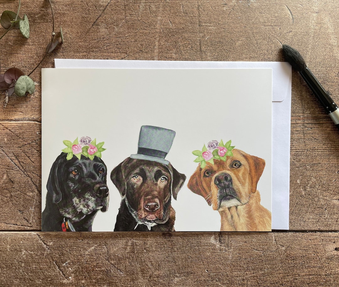 Labrador Wedding Card | Labrador Anniversary Card | Labrador Engagement ...