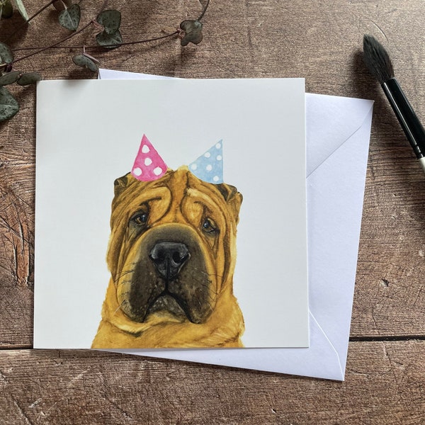 Shar Pei Birthday Card - Etsy