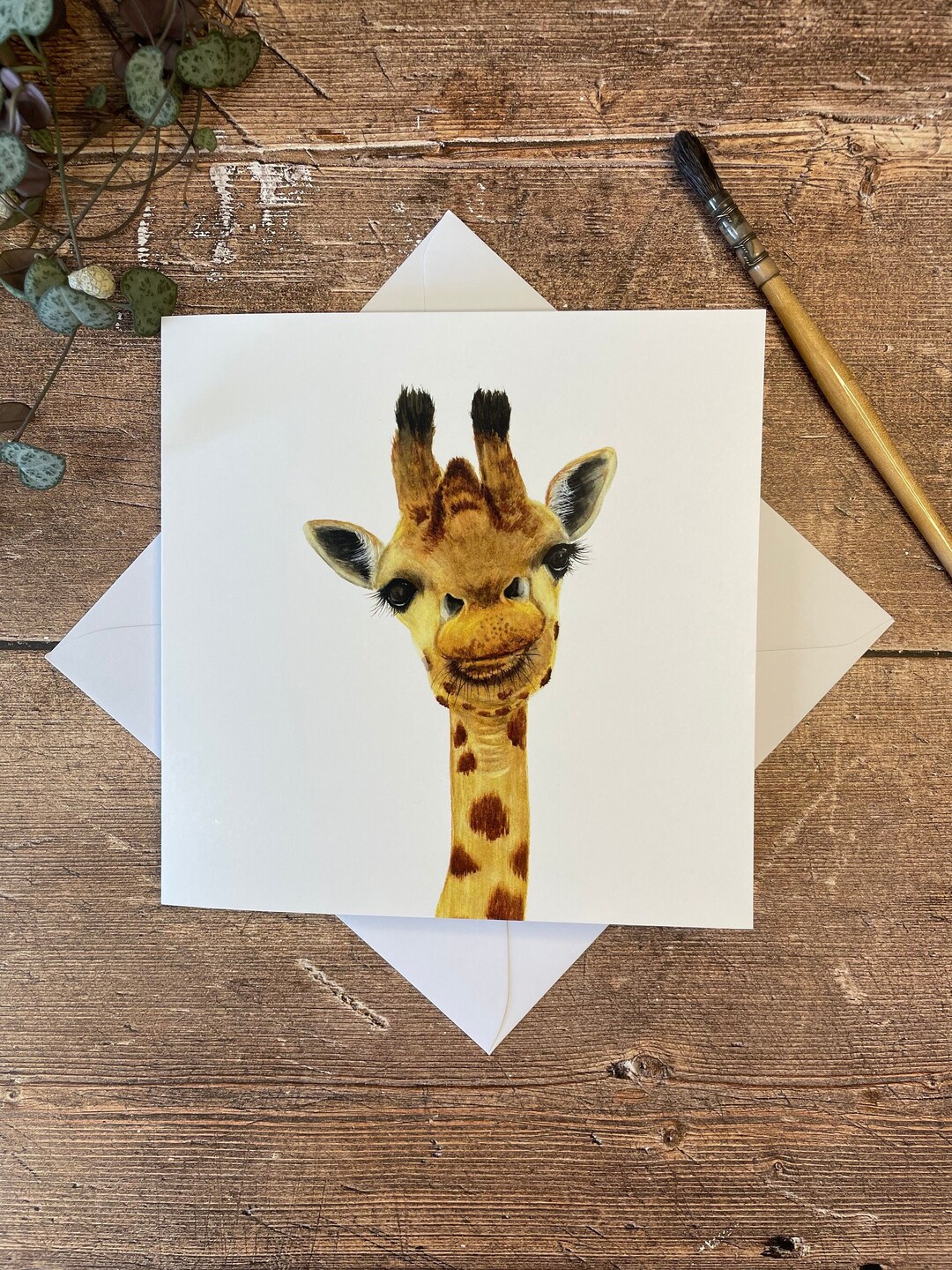 Giraffe Card | Giraffe Thank You Card | Giraffe Good Luck Card | Any ...
