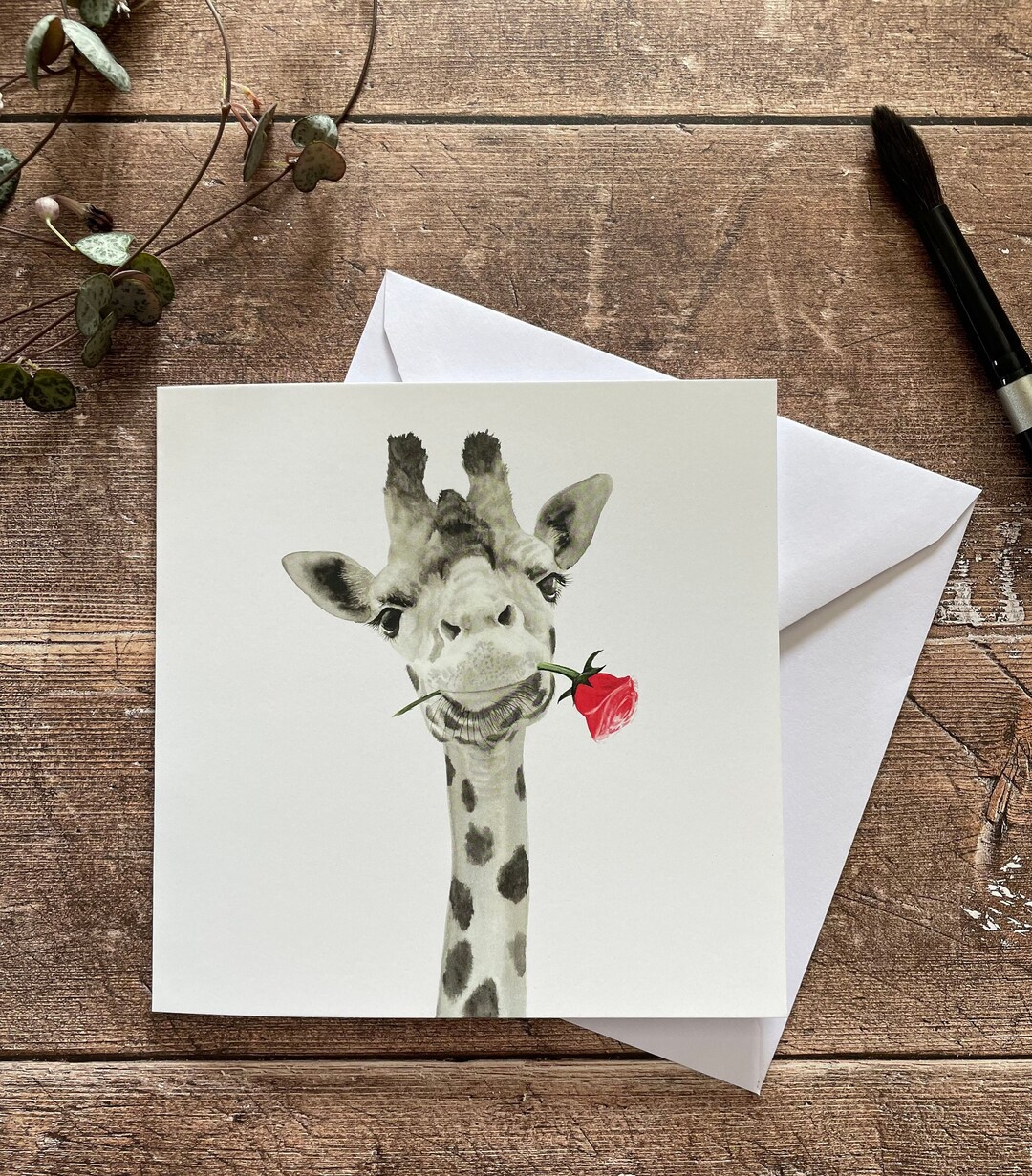 Giraffe Birthday Card Giraffe Thank You Card Giraffe Good Luck Card Any ...