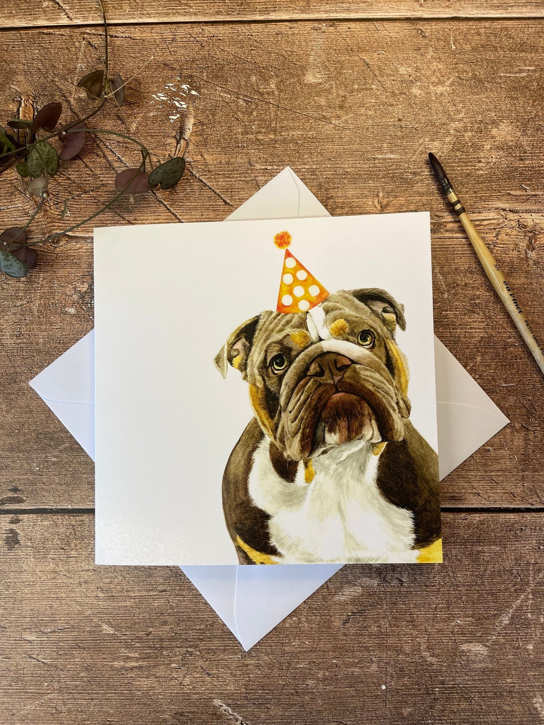 Bulldog Birthday Card - Etsy