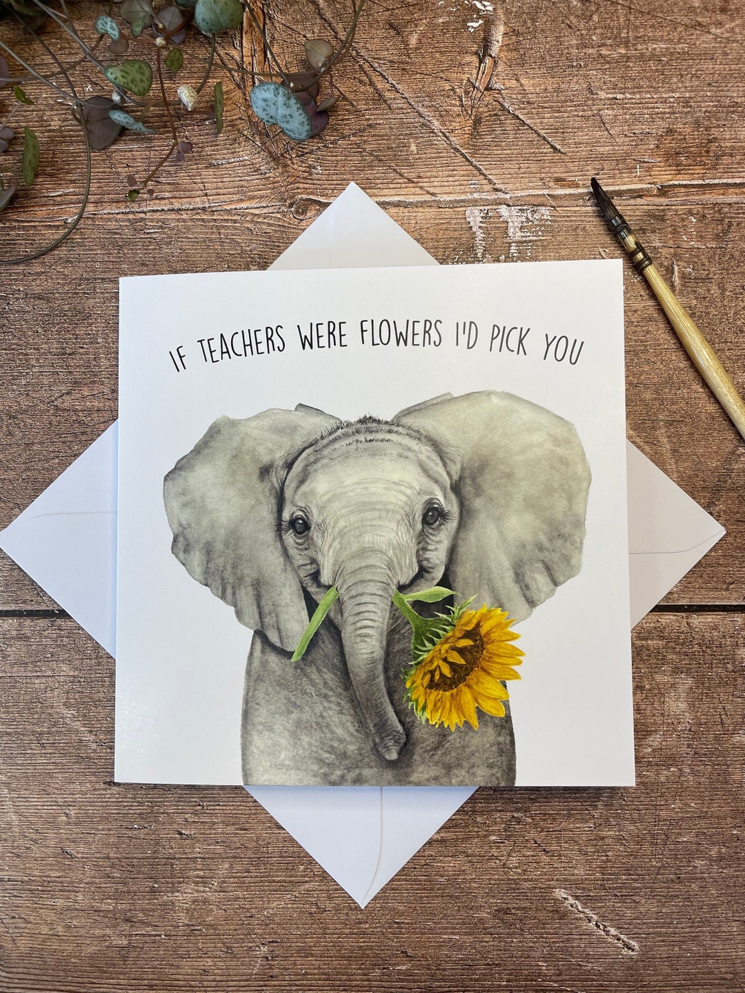 Elephant | Teacher Card - Etsy