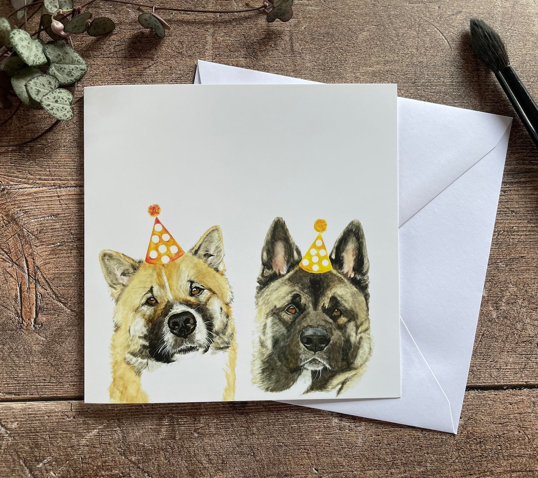 Akita Birthday Card - Etsy