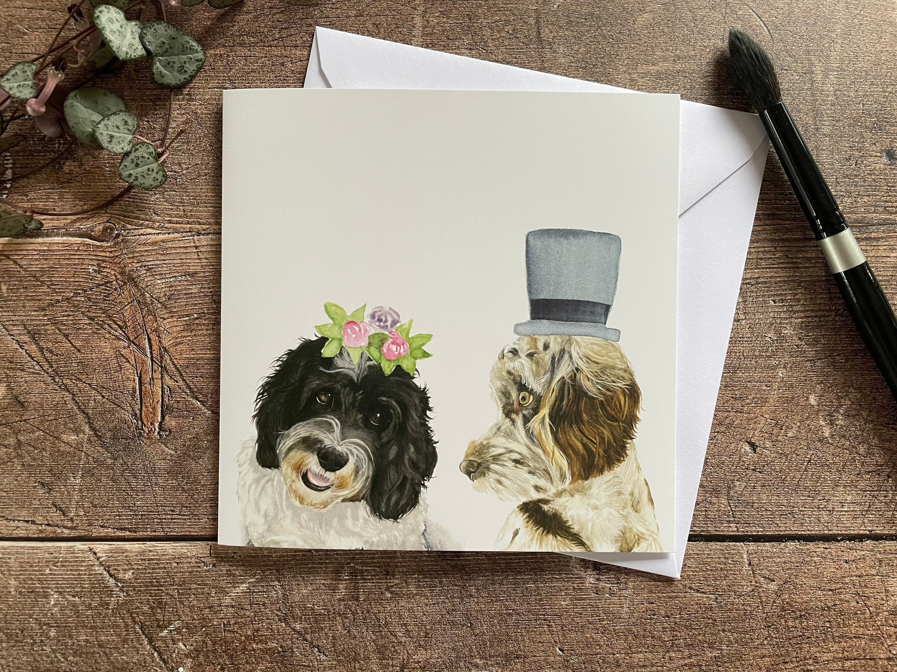 Cockapoo Wedding Card Cockapoo Anniversary Card Cockerpoo Engagement ...