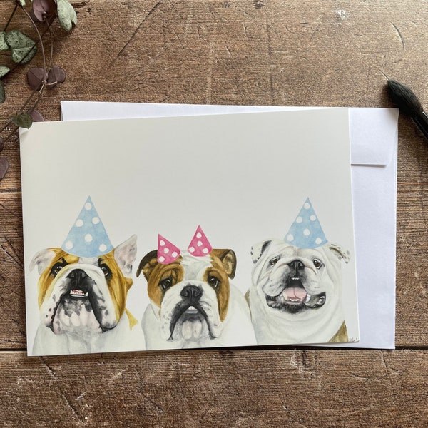 Cute Bulldog Card - Etsy