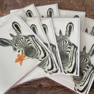 Zebra Card | Zebra Good Luck Card | Zebra Thank You Card | Any Occasion ...