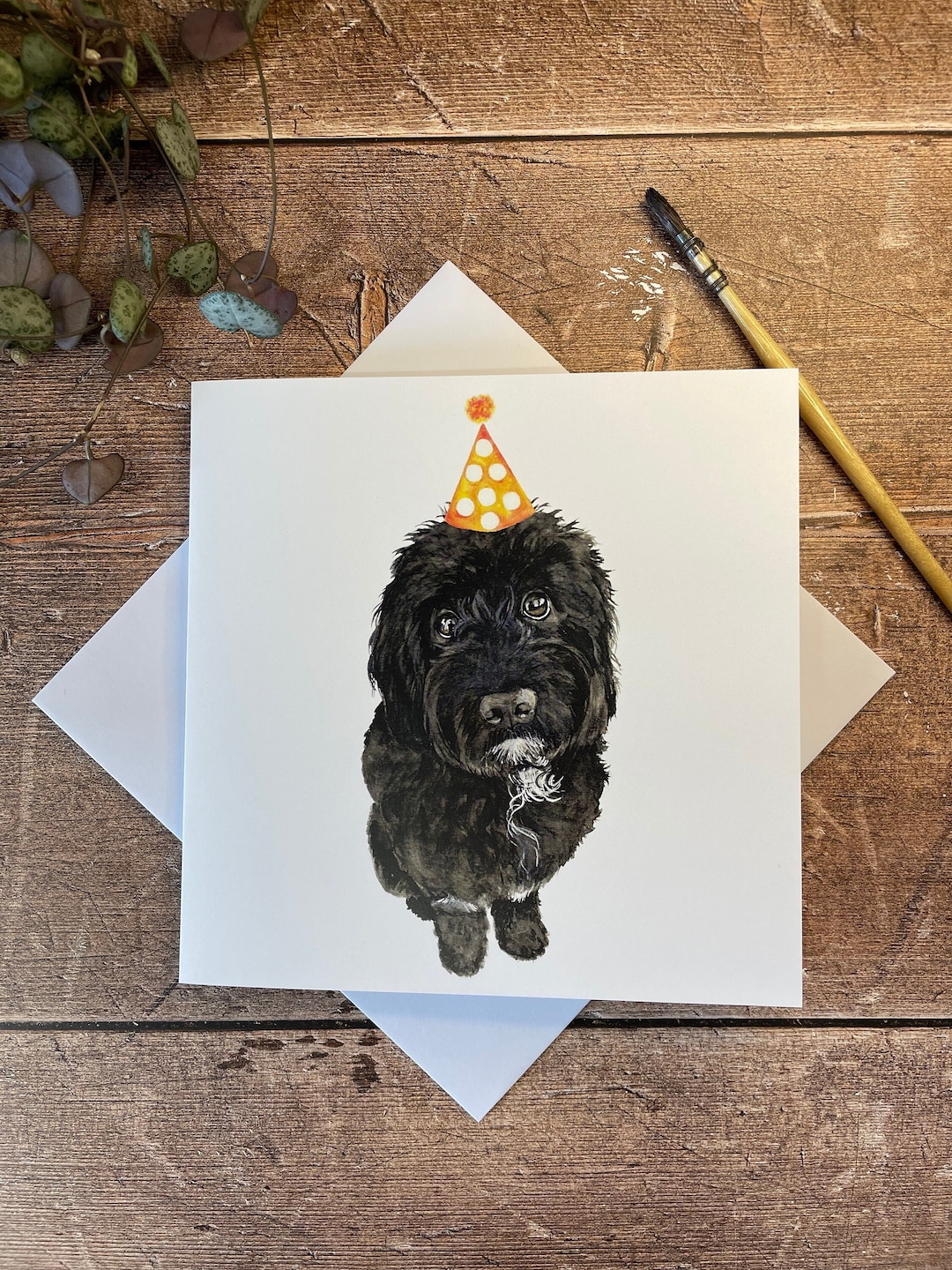 Labradoodle Birthday Card Black Labradoodle Card - Etsy