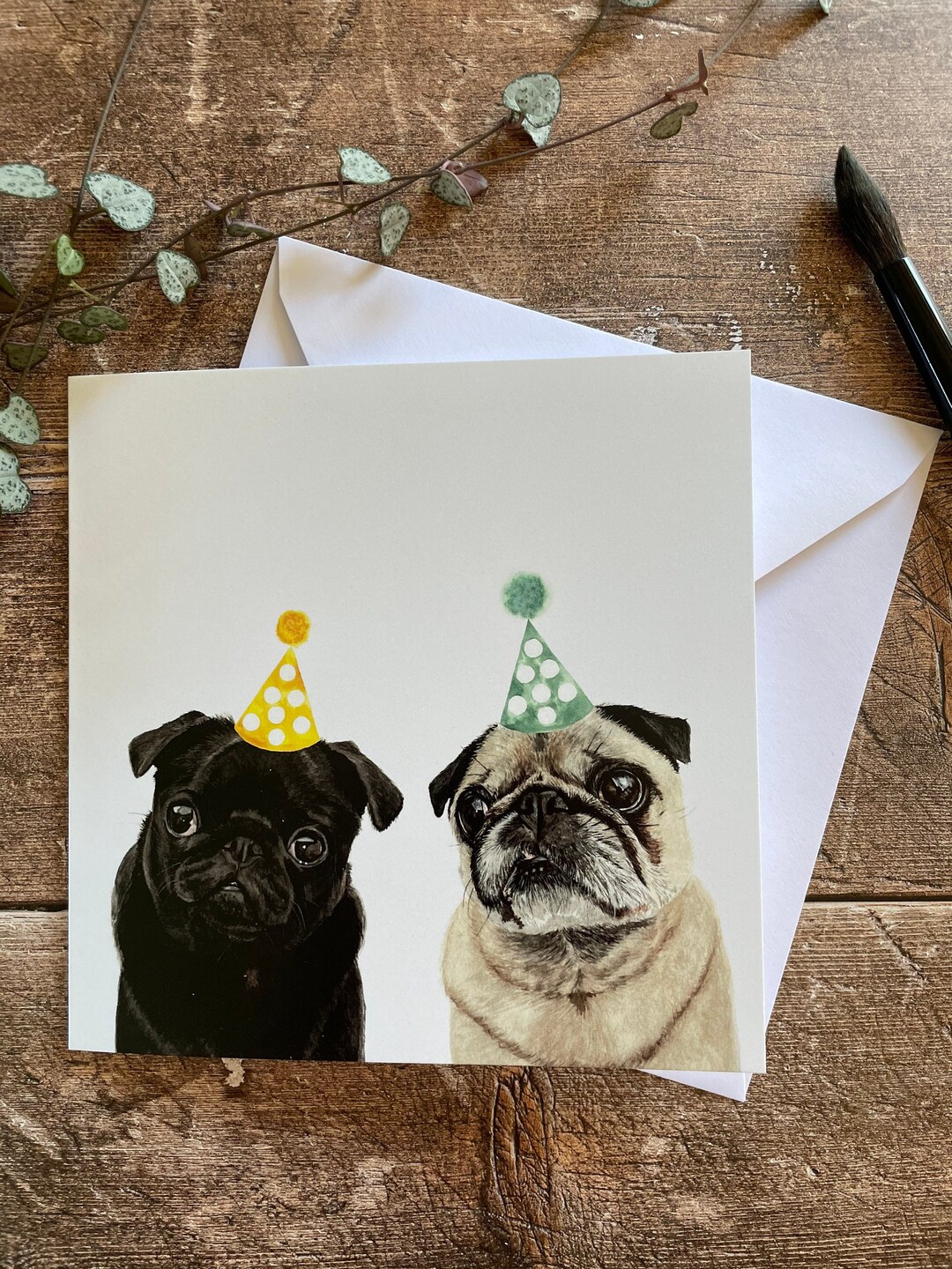 Pug Birthday Card - Etsy