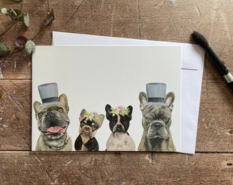 Dog Wedding Cards Frenchie Card Congratulations French Bulldog I Love ...