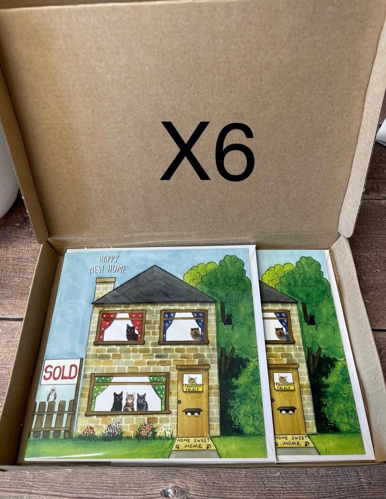 New Home Card | Cat New Home - Etsy
