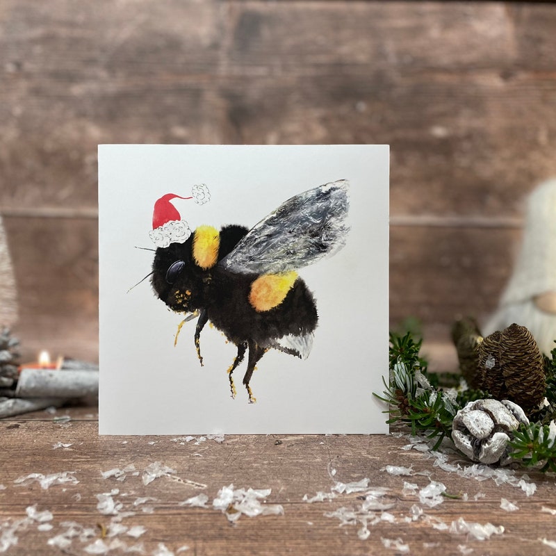 Bee Christmas Card - Etsy UK