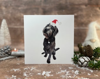 Black Doodle Card, Black Labradoodle Dog Valentine, Black Doodle ...