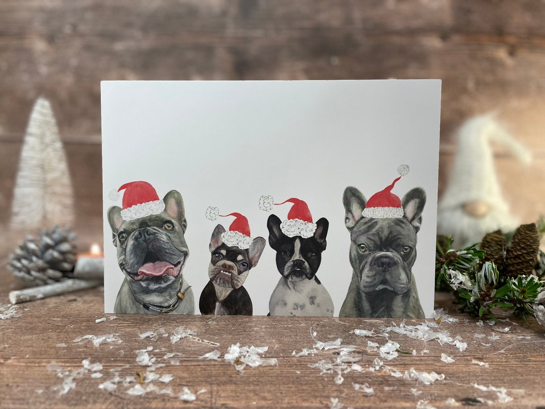 French Bulldog Christmas Card - Etsy