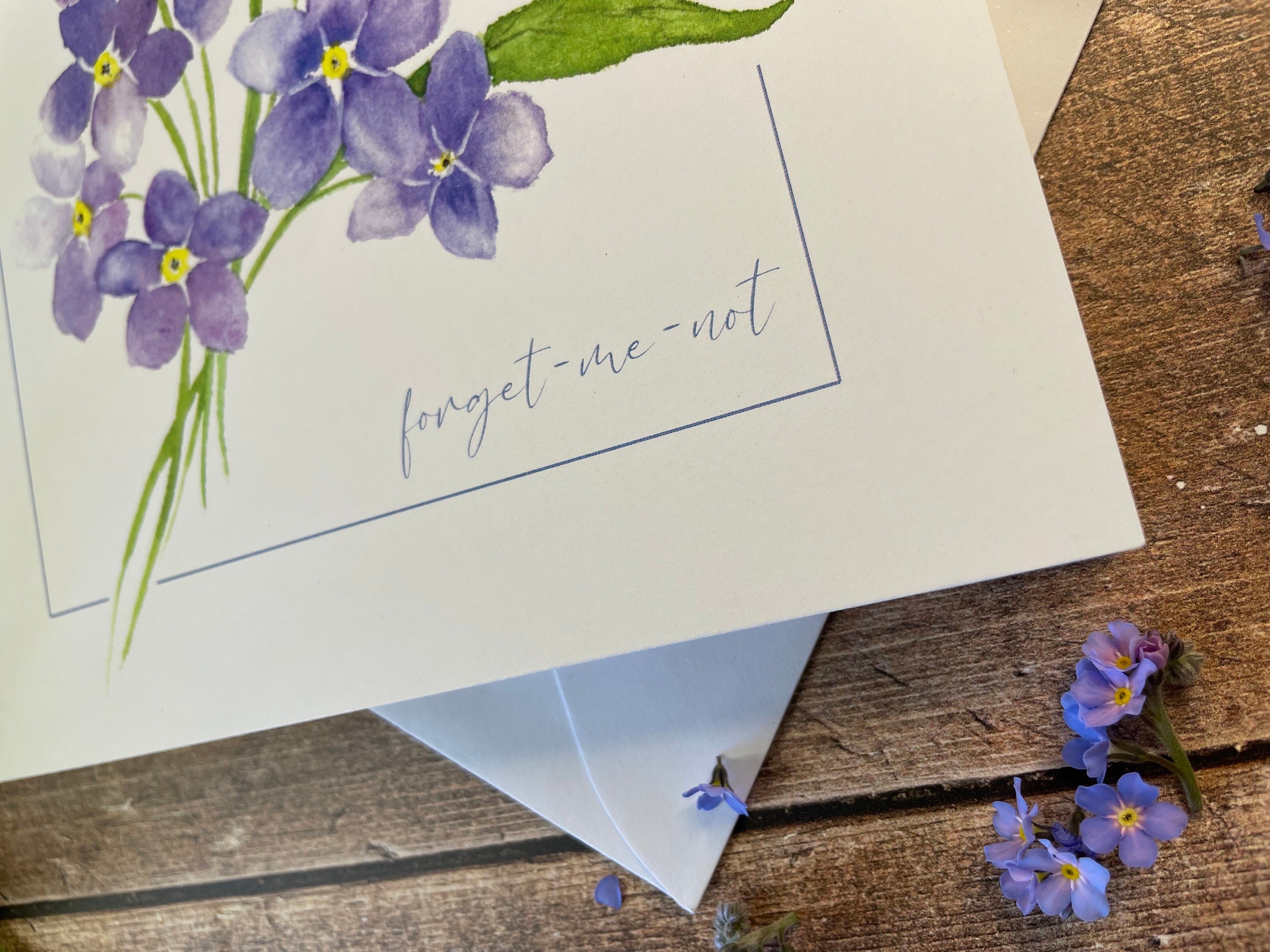 Forget Me Not Condolence Card Sympathy Card Any Occasion Card - Etsy