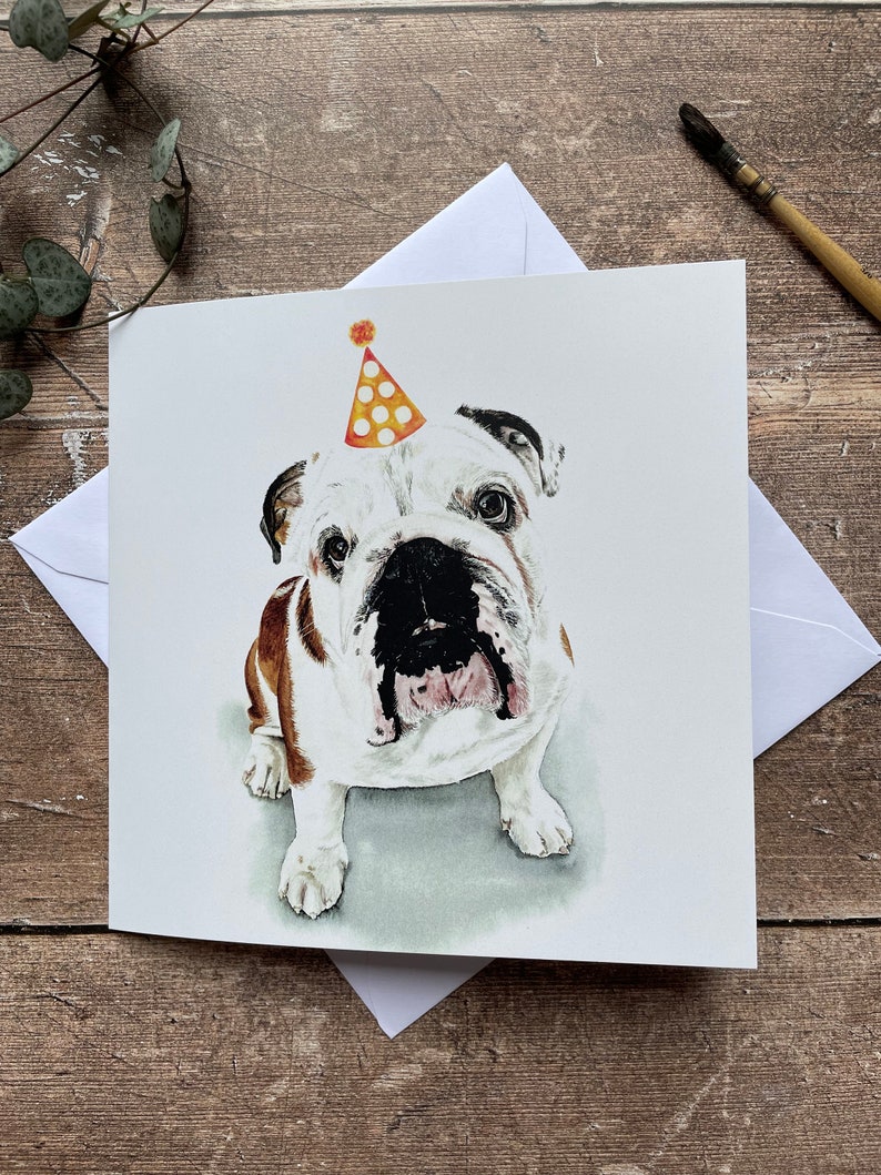 Bulldog Birthday Card - Etsy