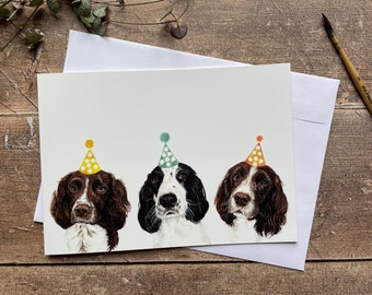 Springer Spaniel Card | Leslie Gerry - Blank Greeting Card & Envelope ...