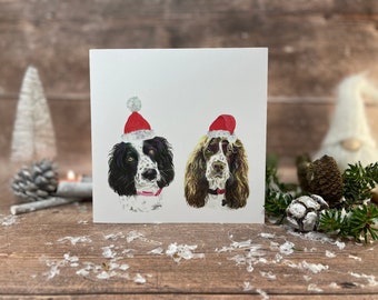 Personalised Festive Springer Spaniel Christmas Card - Etsy