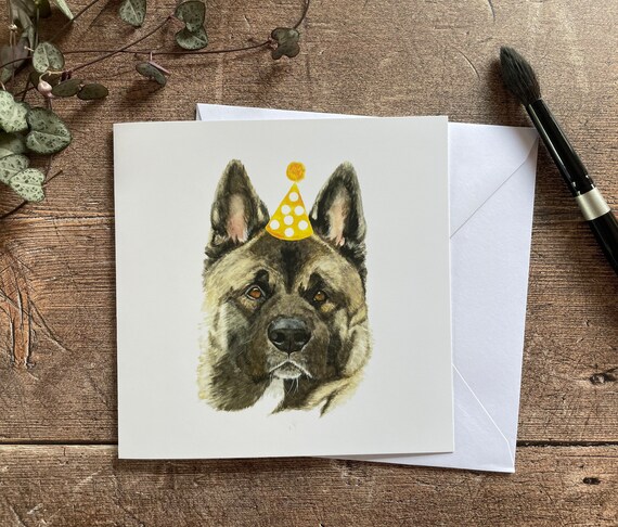 Akita Birthday Card - Etsy