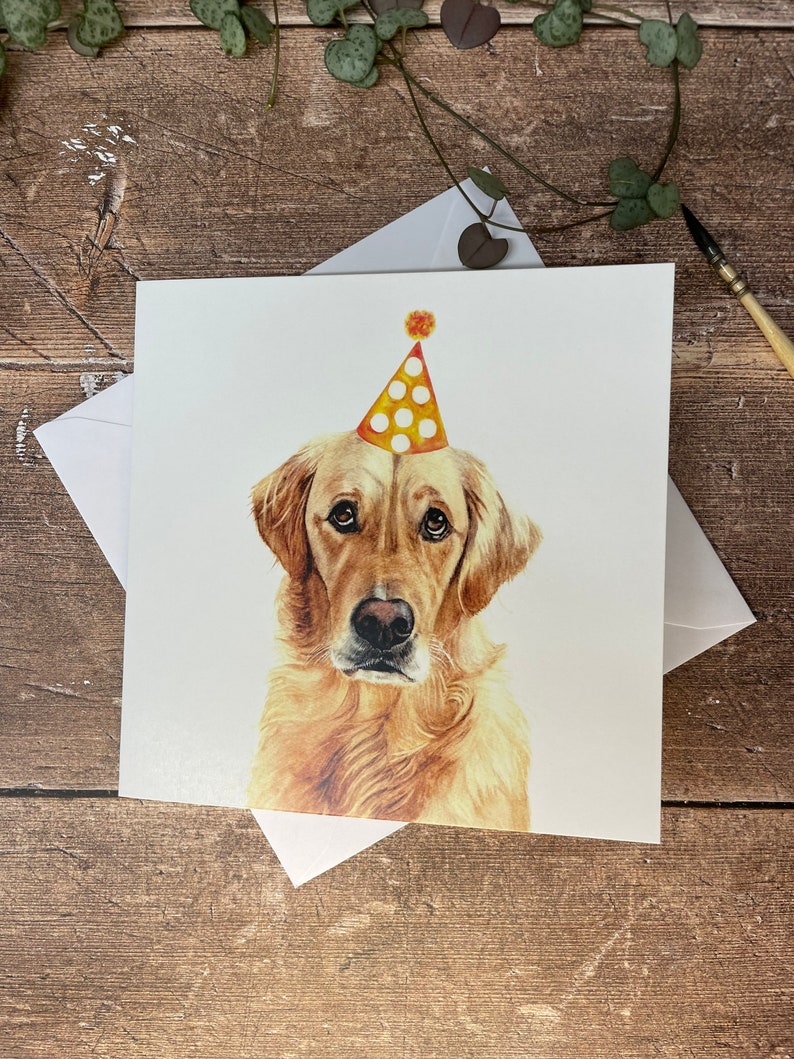 Golden Retriever Birthday Card - Etsy