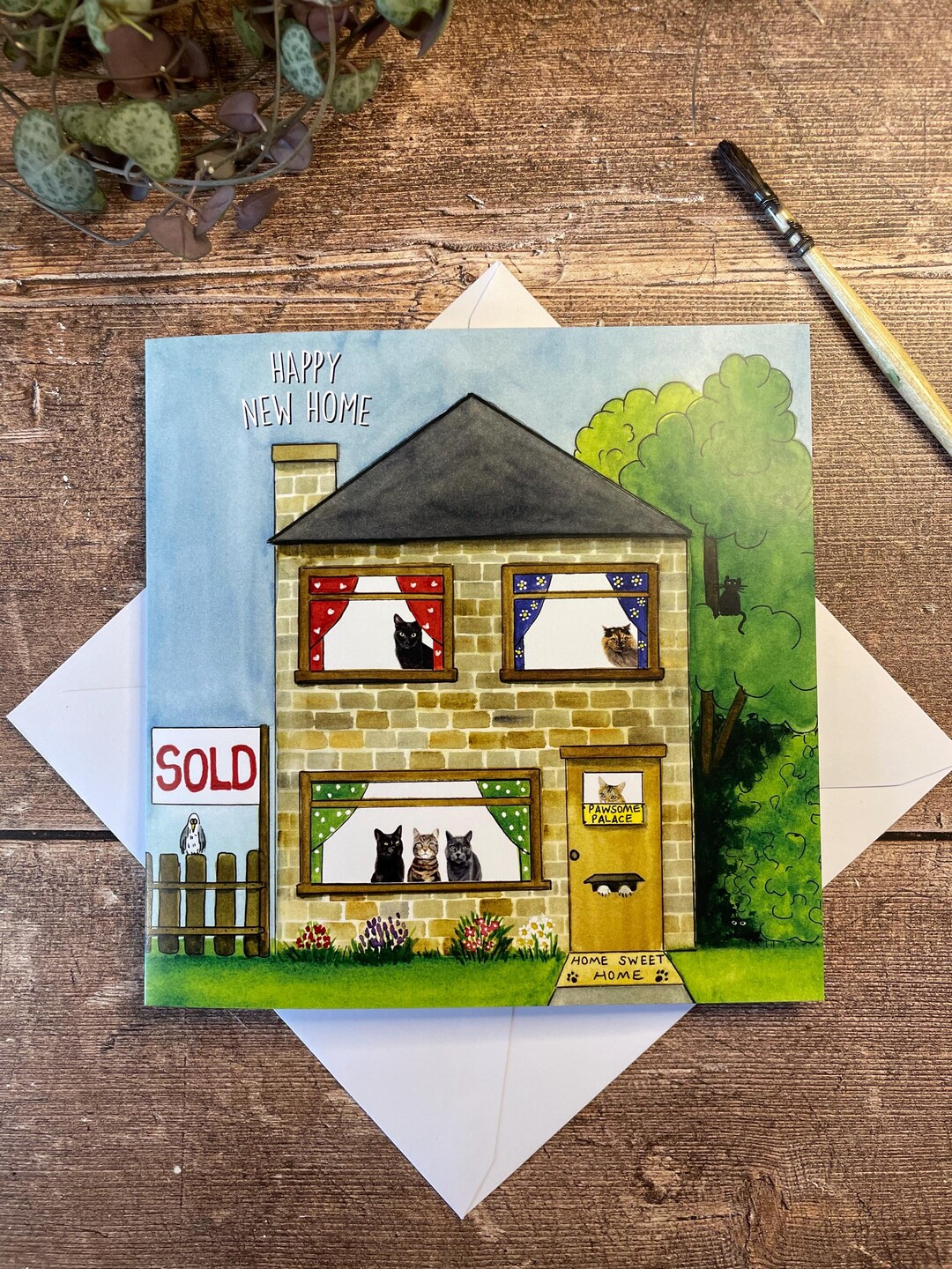New Home Card | Cat New Home - Etsy