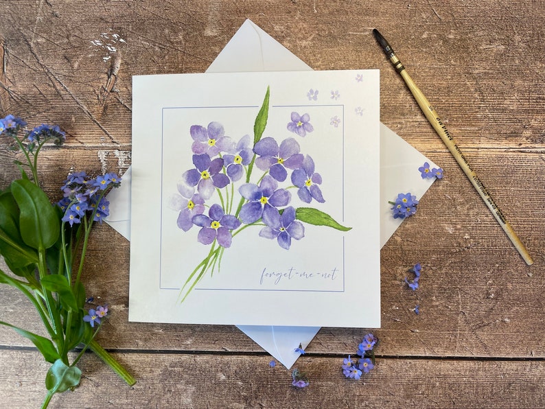 Forget Me Not Condolence Card Sympathy Card Any Occasion Card - Etsy