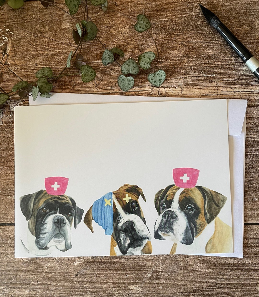 Boxer Get Well Soon Card - Etsy
