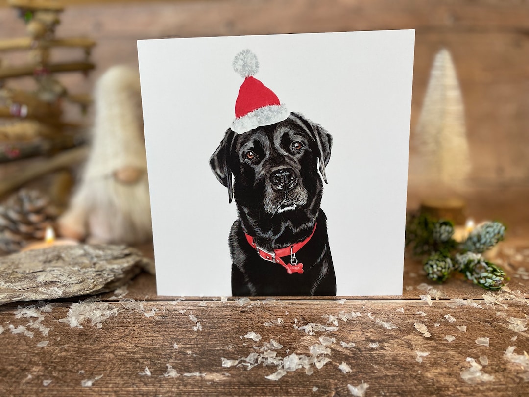 Labrador Christmas Card | Black Labrador Card - Etsy