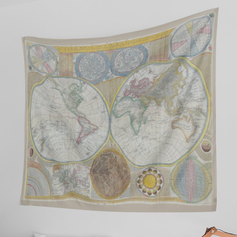 World Map Tapestry - Etsy