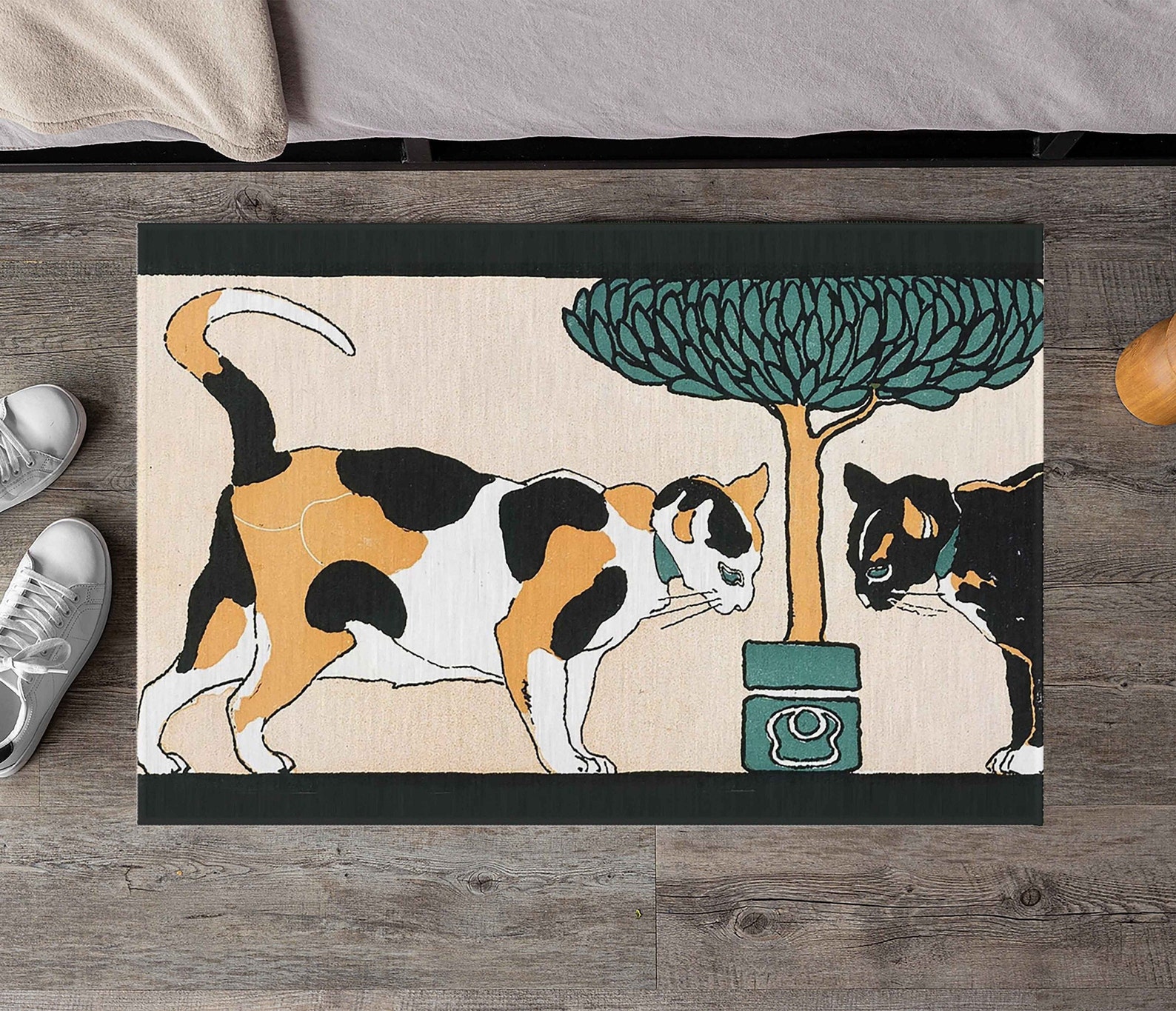 Calico Cat Door Mat, Cat Welcome Mat, Cats Outdoor Indoor Doormat ...