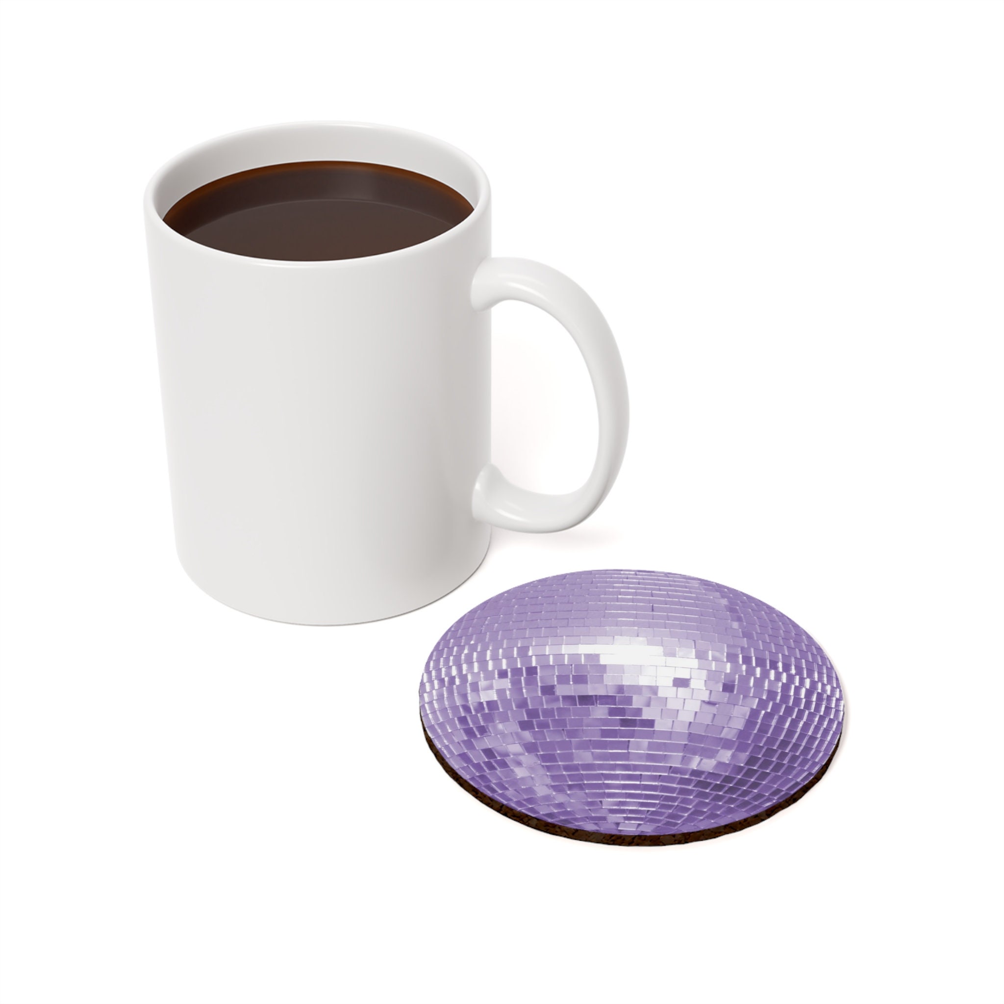 Purple Disco Ball Coaster Sets, Round Disco Party Accessories Favors ...