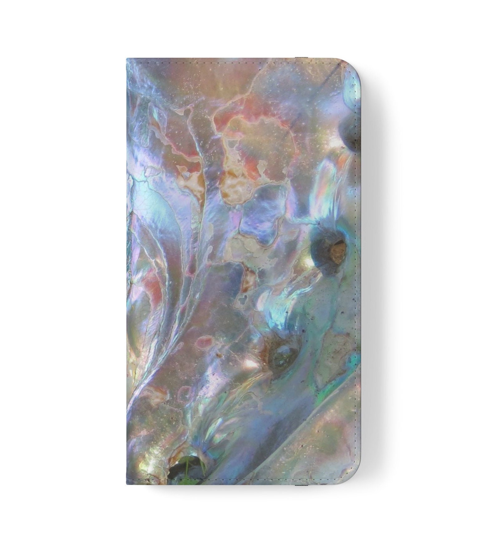Abalone Flip Phone Case, Cell Wallet, Sea Shell Phone Case With Card ...